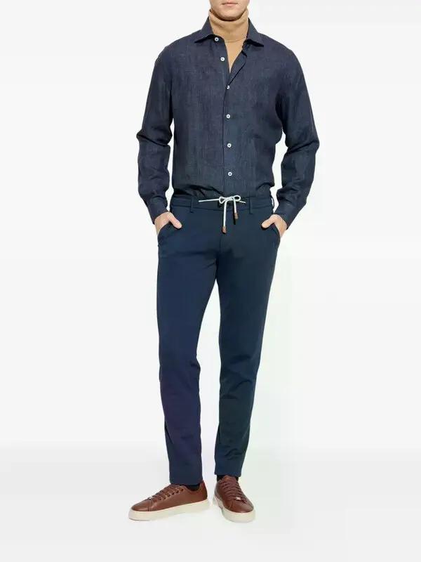 Eleventy Drawstring Chino Trousers - Blue