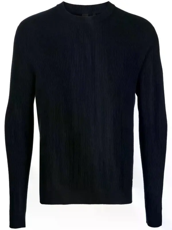 ALPHA TAURI Logo-plaque Ribbed-knit Jumper