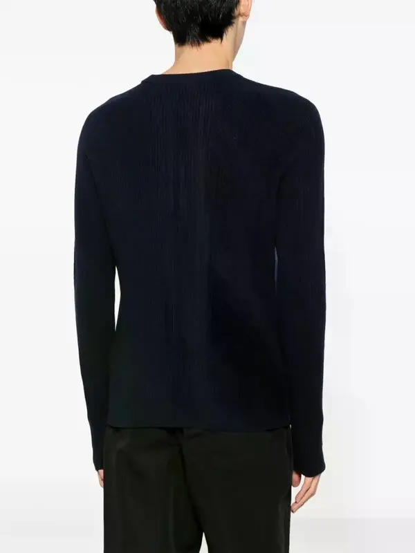 ALPHA TAURI Logo-plaque Ribbed-knit Jumper