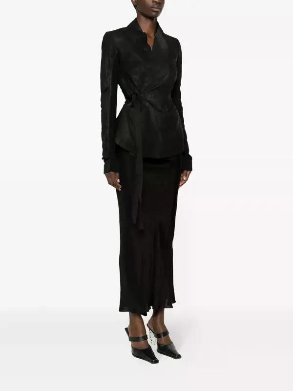 Rick Owens Cracked-effect Leather Jacket - Black