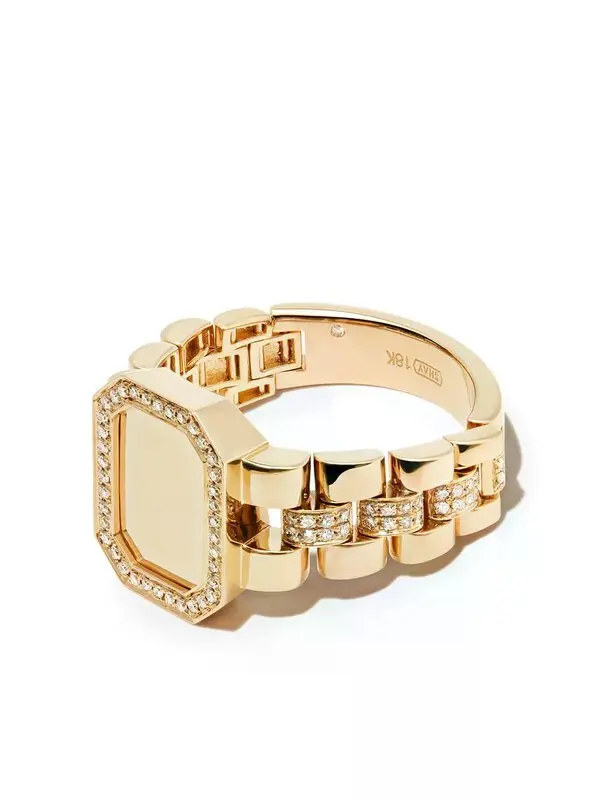 Shay 18k Yellow Diamond Signet Ring - Gold