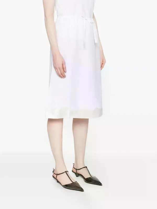 Prada Embroidered Linen A-line Skirt