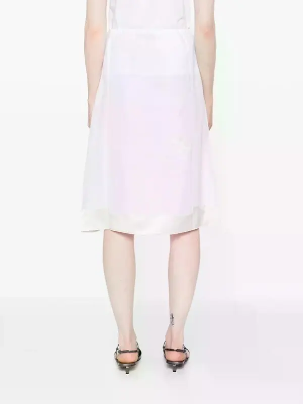 Prada Embroidered Linen A-line Skirt