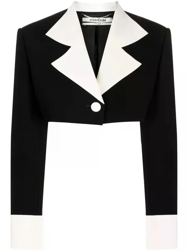 KIMHEKIM Two-tone Cropped Jacket - Black