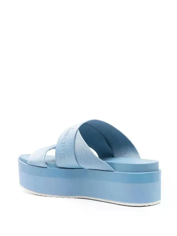 Calvin Klein Logo Jacquard Flatform Sandals