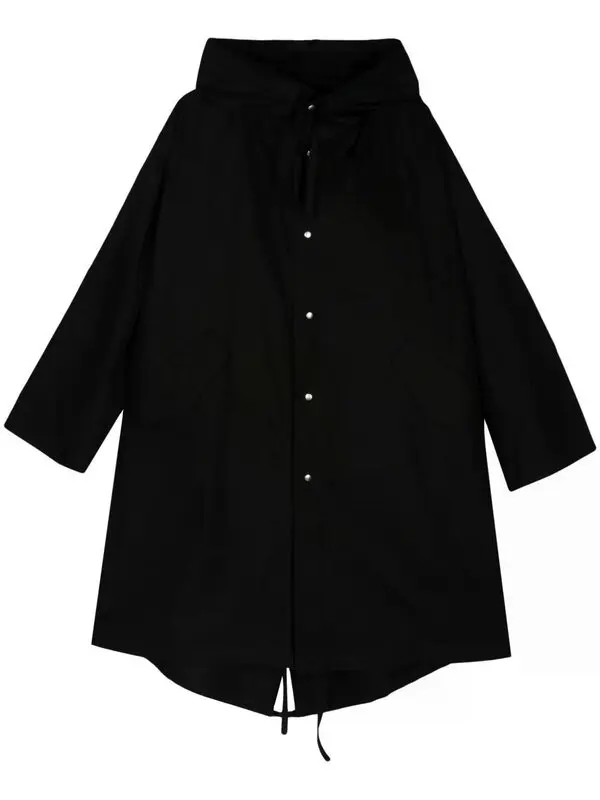 JIL SANDER Logo-print Hooded Coat - Black