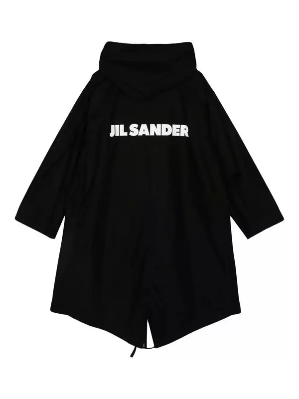 JIL SANDER Logo-print Hooded Coat - Black