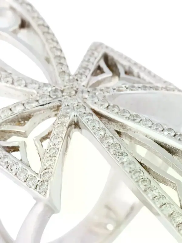 LOREE RODKIN 18kt White Gold Diamond Maltese Cross Ring