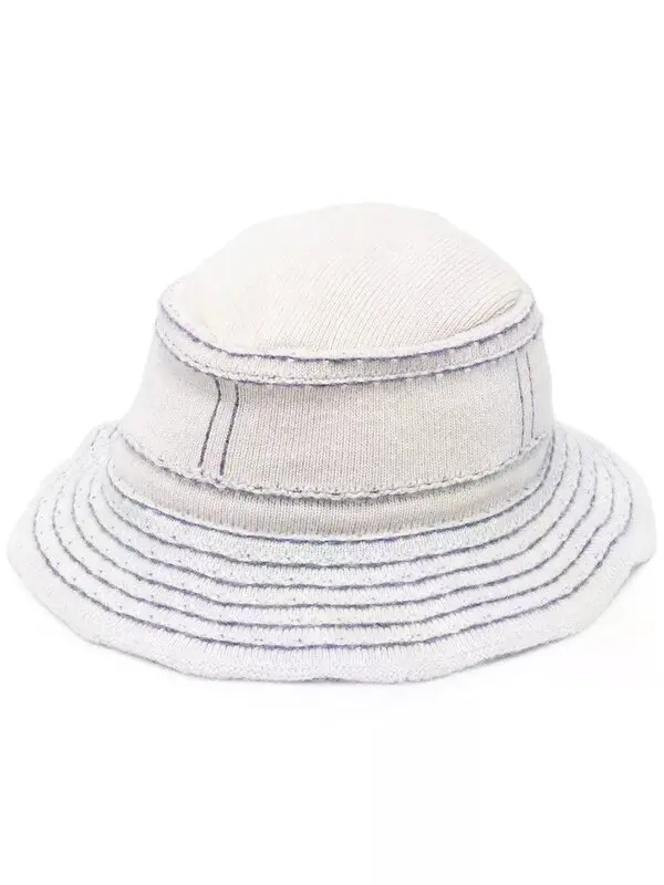 BARRIE Contrast Stitching Bucket Hat - Neutrals