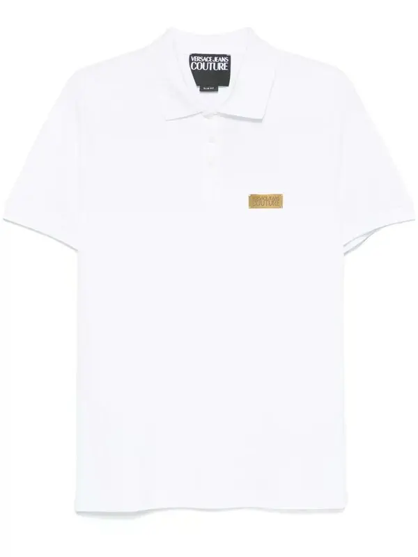 Versace Logo-plaque Polo Shirt - White