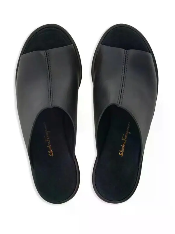 FERRAGAMO 85mm Leather Wedge Sandals