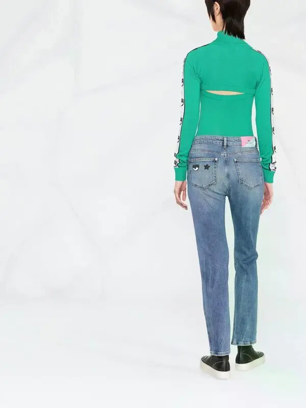 CHIARA FERRAGNI Logo-patch Straight-leg Jeans