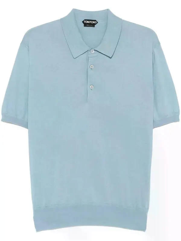 TOM FORD Cotton Polo Shirt - Blue