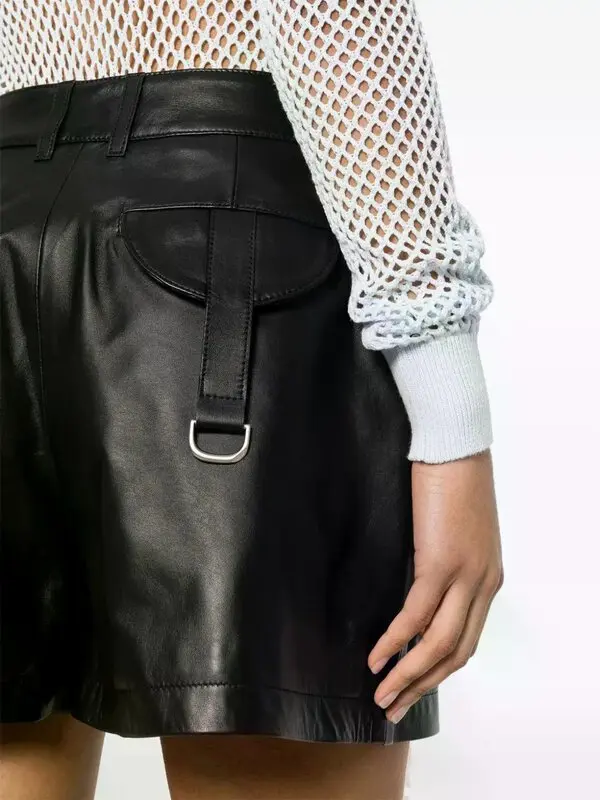 Off-White High-waisted Leather Shorts