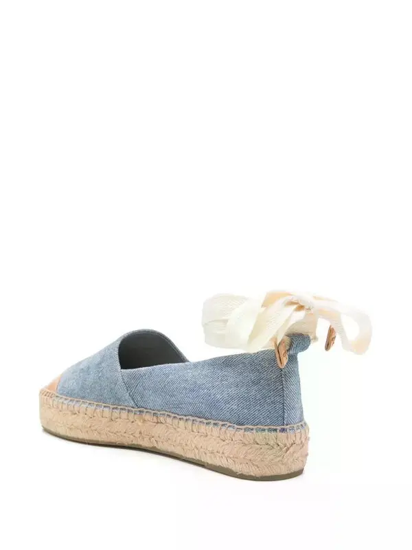 Tory Burch Leather And Printed Suede Cap-toe Espadrilles