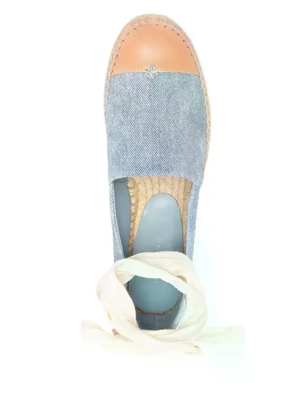 Tory Burch Leather And Printed Suede Cap-toe Espadrilles