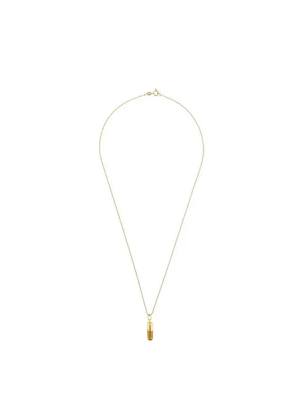 TRUE ROCKS Glitter Pill Pendant Necklace - Gold