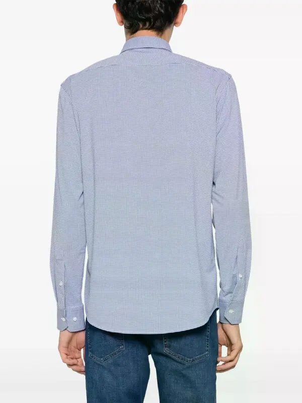 BOSS Gingham-check Long-sleeve Shirt