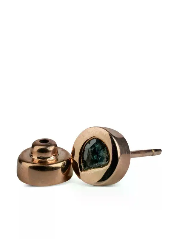 PARTS OF FOUR 18k Rose Gold-plated Sterling Silver Small Stud Earring With Blue Diamond - Pink