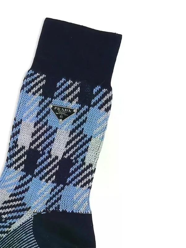 Prada Houndstooth Cotton Blend Socks