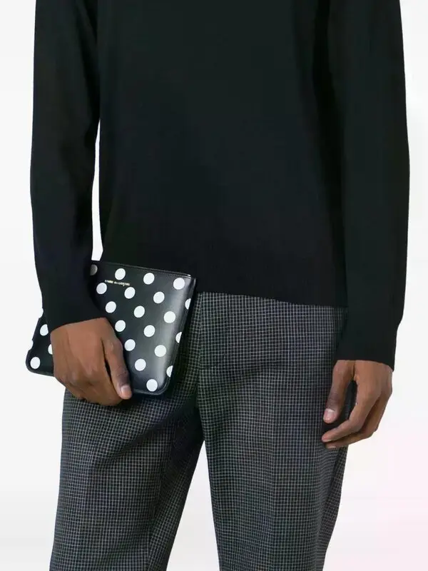 Comme Des Garçons Polka-dot Leather Pouch