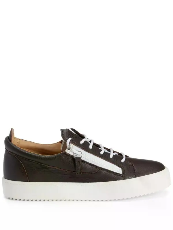 GIUSEPPE ZANOTTI Frankie Double-zip Low-top Sneakers - Brown