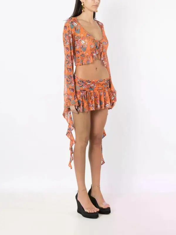 AMIR SLAMA Graphic-print Mesh Blouse
