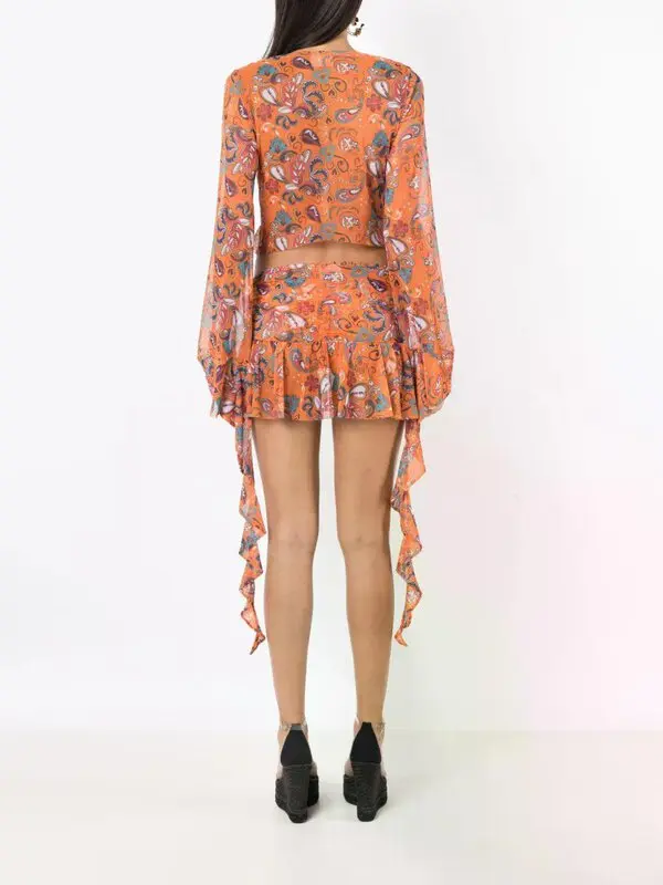 AMIR SLAMA Graphic-print Mesh Blouse
