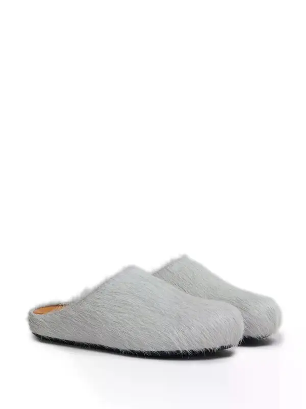 Marni Hair Calfskin Fussbett Sabots - Grey