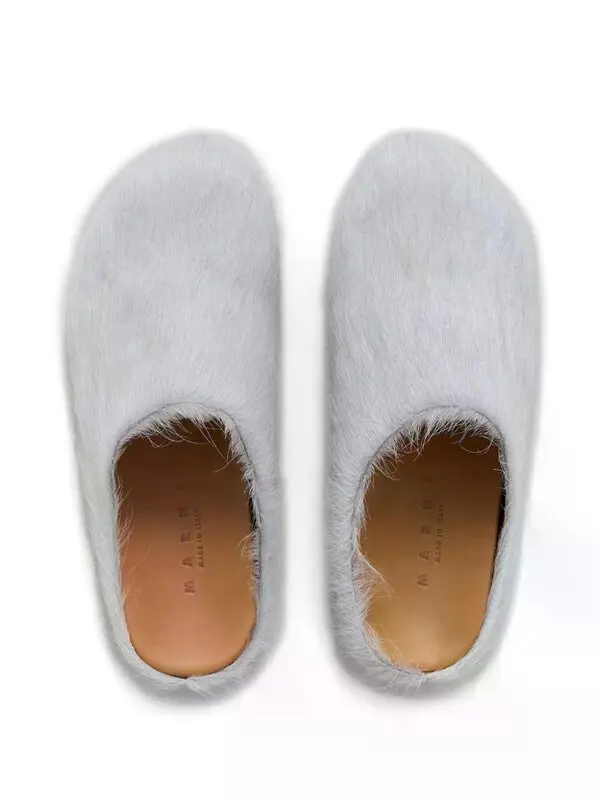 Marni Hair Calfskin Fussbett Sabots - Grey