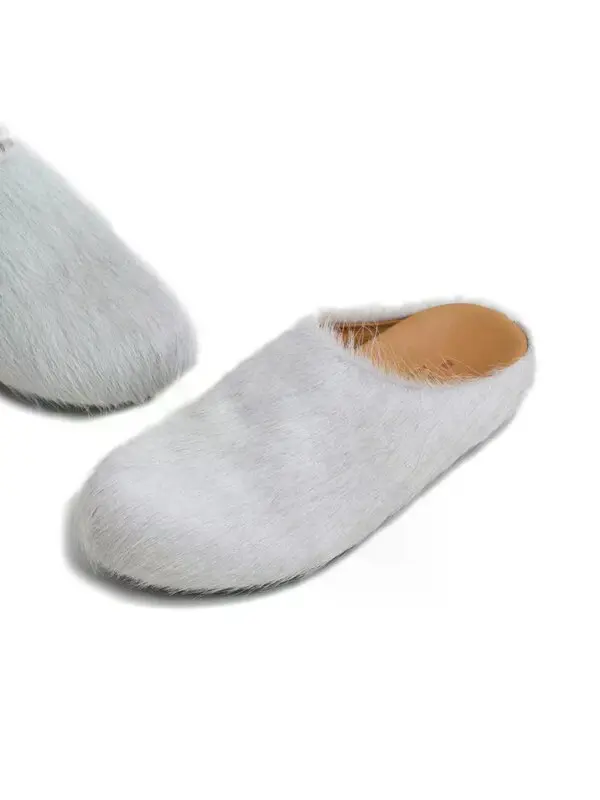 Marni Hair Calfskin Fussbett Sabots - Grey