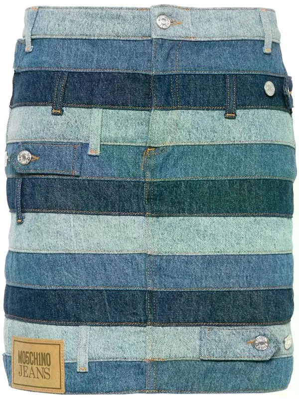 Moschino Panelled Denim Mini Skirt