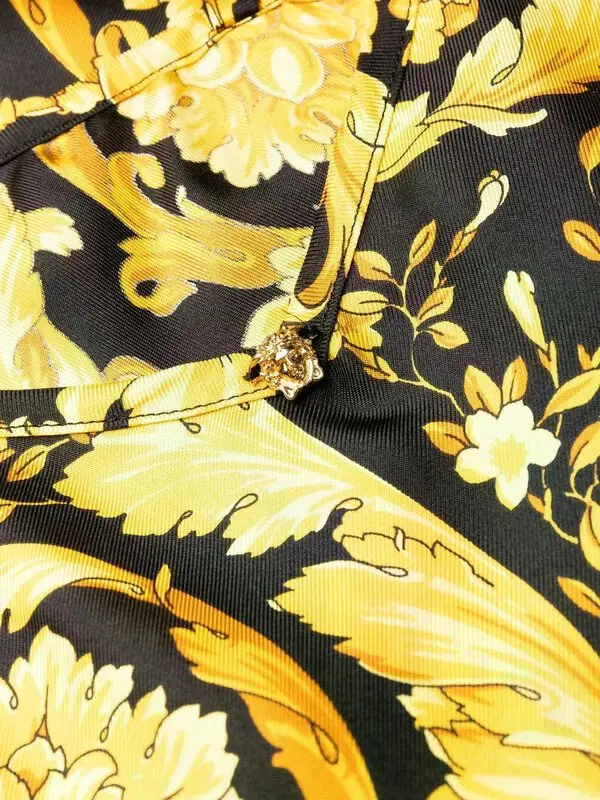 Versace Barocco-print Silk Slip Dress