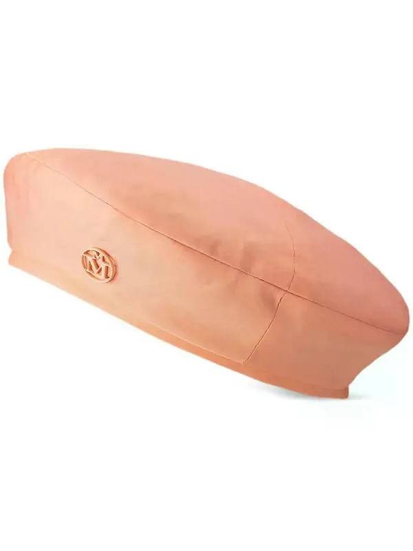MAISON MICHEL Billy Logo-appliqué Beret - Orange