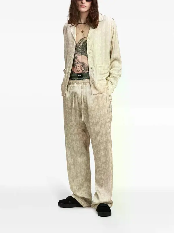 Palm Angels Monogram Jacquard Wide-leg Trousers