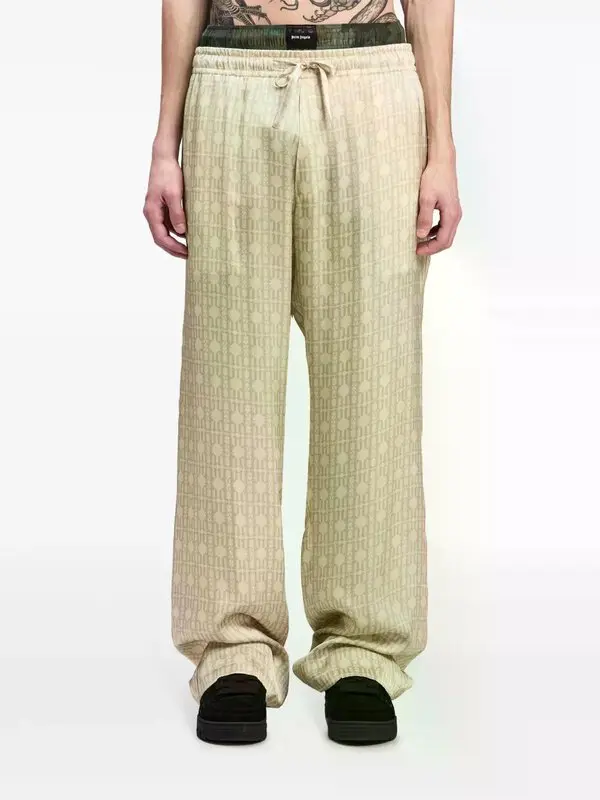Palm Angels Monogram Jacquard Wide-leg Trousers