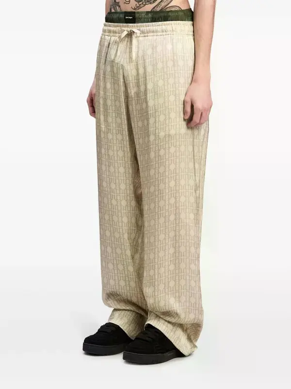 Palm Angels Monogram Jacquard Wide-leg Trousers