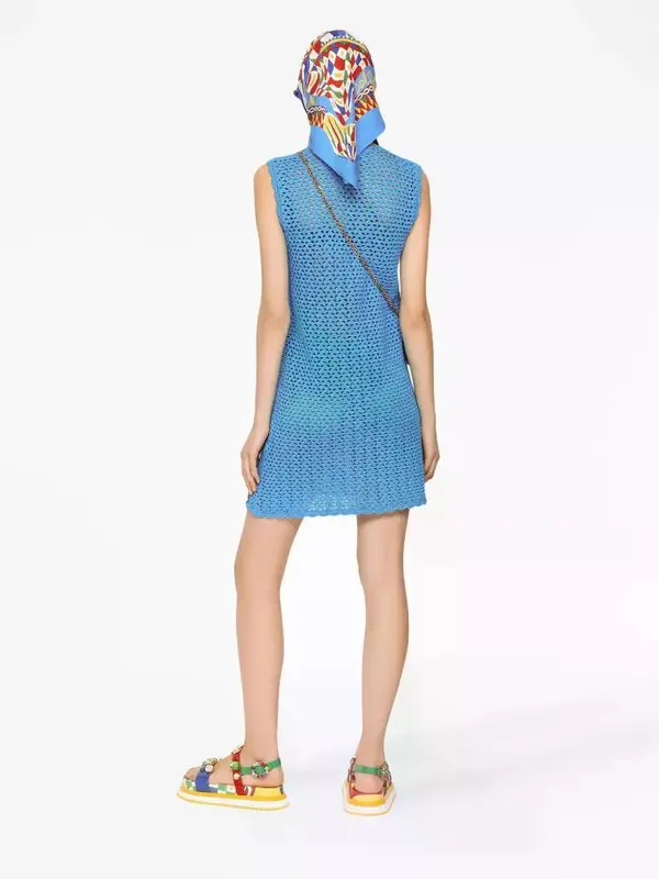 Dolce & Gabbana Sleeveless Crochet-knit Minidress