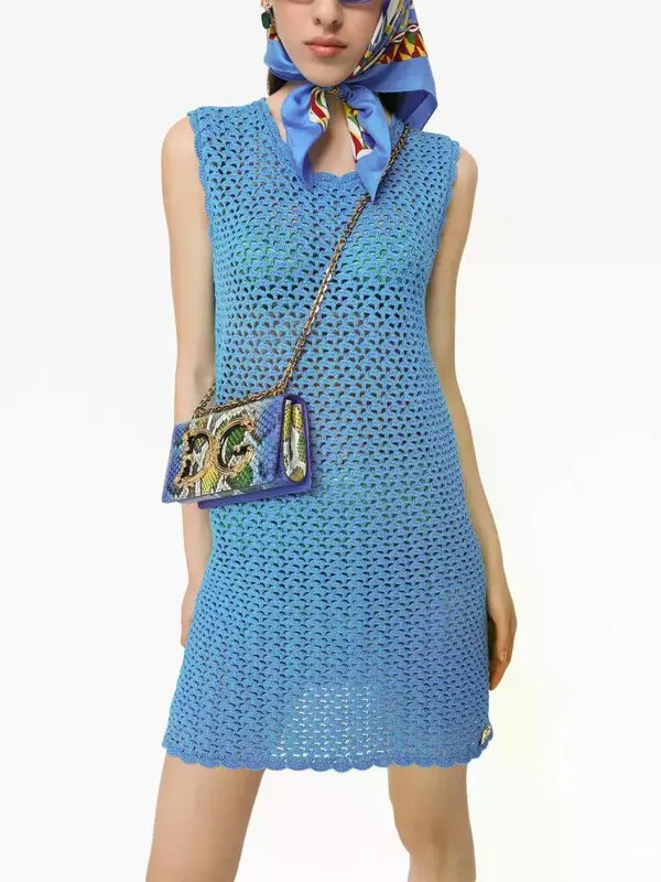 Dolce & Gabbana Sleeveless Crochet-knit Minidress