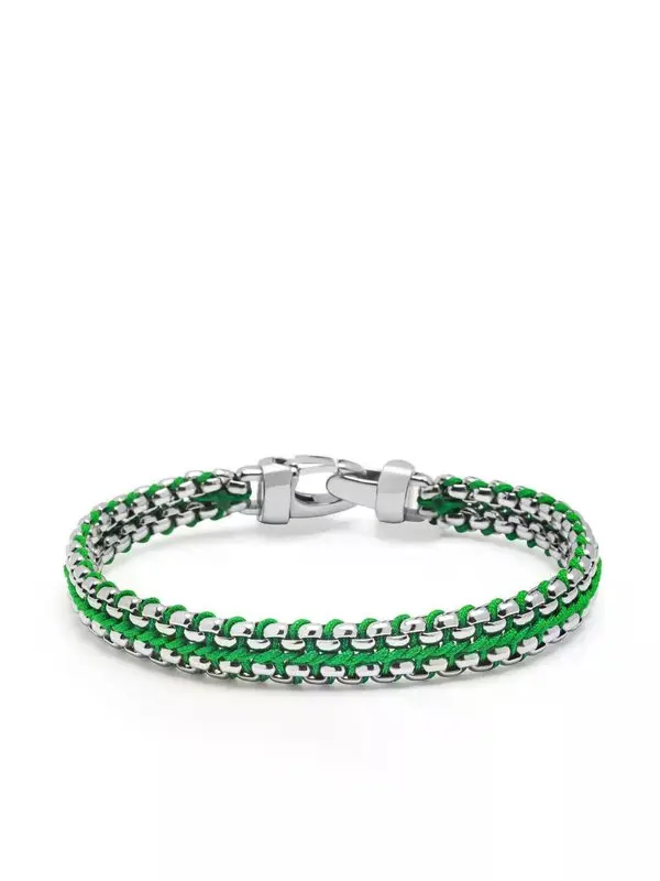 NIALAYA JEWELRY Woven 8mm Box Chain Bracelet - Silver