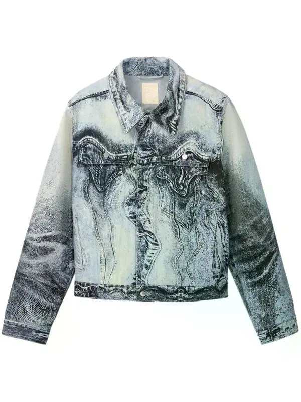 Camper Swirl-print Denim Jacket - Blue