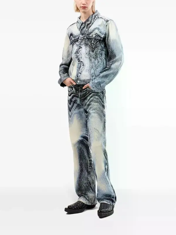 Camper Swirl-print Denim Jacket - Blue