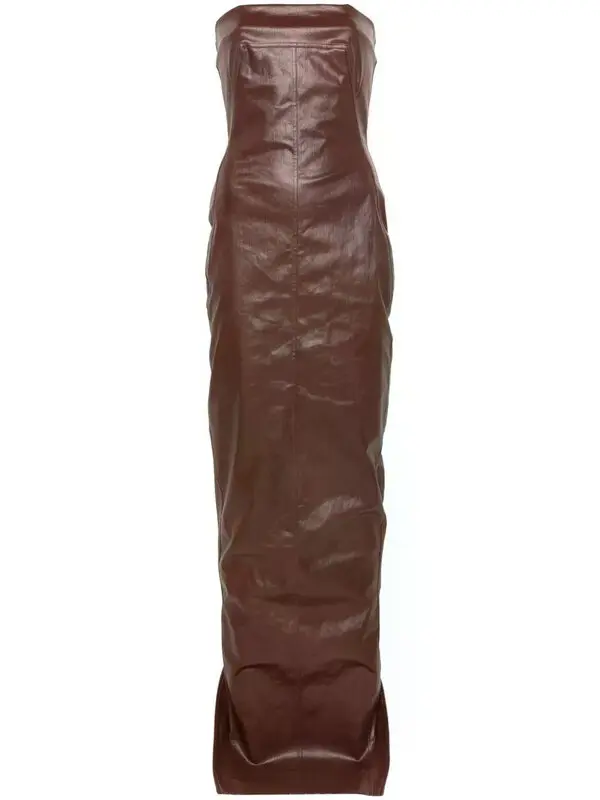 Rick Owens Square-neck Denim Gown - Red