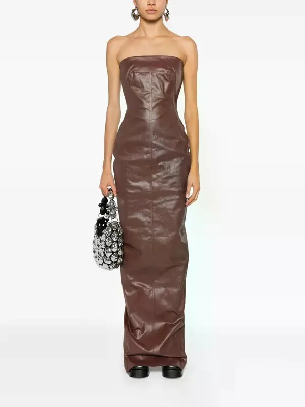 Rick Owens Square-neck Denim Gown - Red