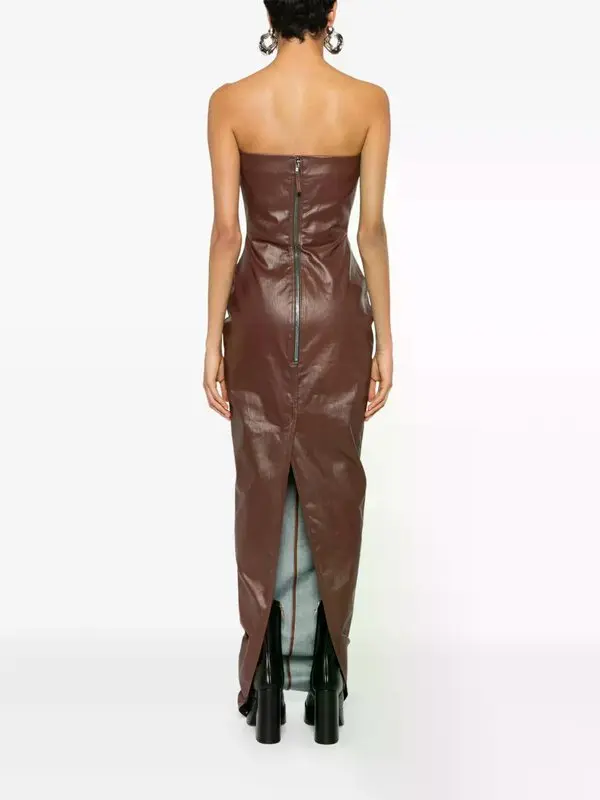 Rick Owens Square-neck Denim Gown - Red
