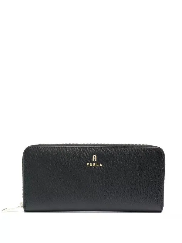 Furla L Camelia Logo-plaque Zip-around Wallet - Black