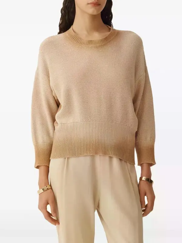 Fabiana Filippi Gradient Sequin Embellished Crew Neck Sweater