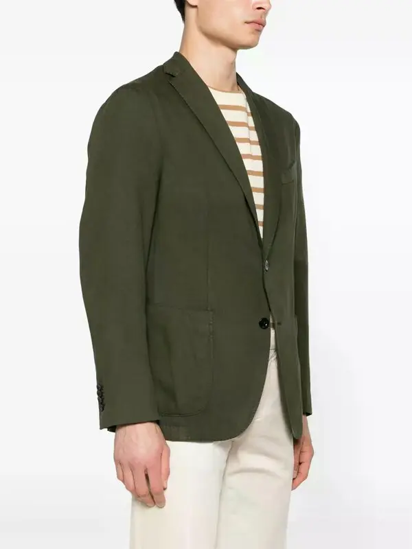 Boglioli Single-breasted Cotton Blend Blazer - Green