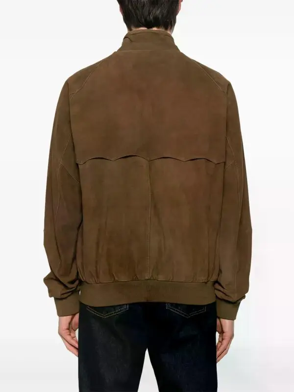 BARACUTA Suede Zip-up Jacket - Brown