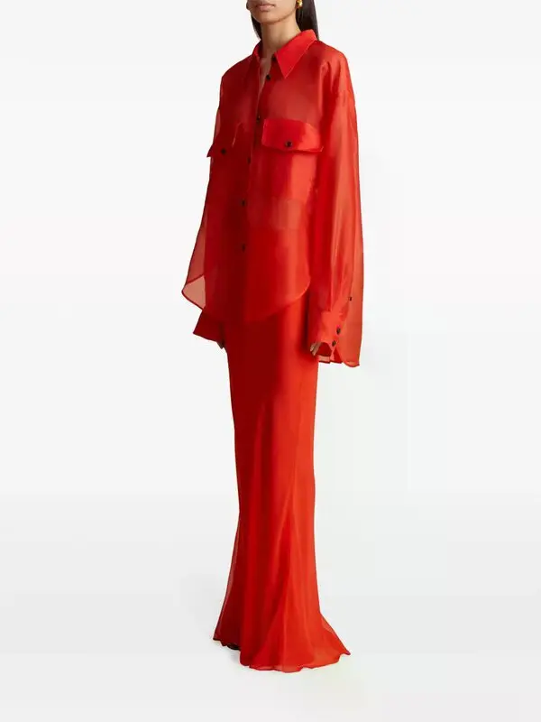 Khaite The Mauva Silk Maxi Skirt
